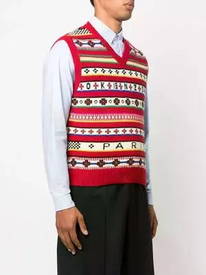 Kenzo Fair Isle Knit V-neck Vest
