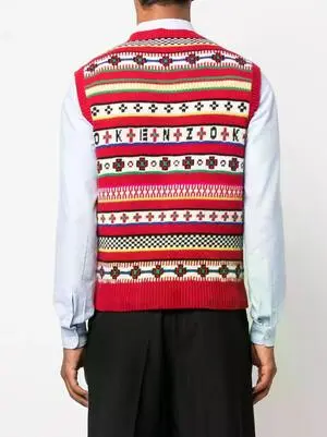 Kenzo Fair Isle Knit V-neck Vest