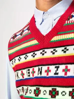 Kenzo Fair Isle Knit V-neck Vest