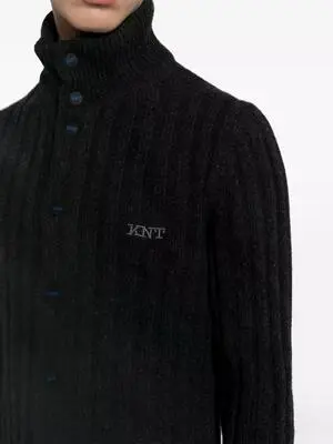 Kiton Logo-embroidered Wool Cardigan