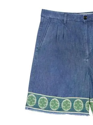 Valentino Garavani Jacquard-hem Denim Bermuda Shorts