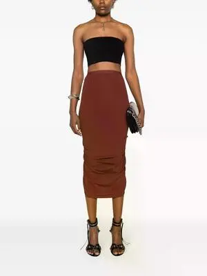 Rick Owens Draped Ruched Midi Skirt
