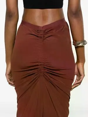 Rick Owens Draped Ruched Midi Skirt
