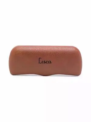 LESCA Round Frame Tortoiseshell Sunglasses