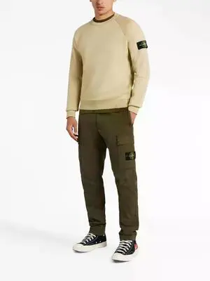 Stone Island Compass Logo-patch Jersey Sweatshirt - Neutrals