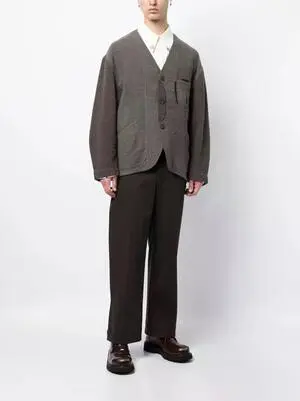 ZIGGY CHEN Patchwork V-neck Jacket