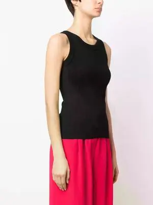 STYLAND Ribbed Knit Tank Top - Black