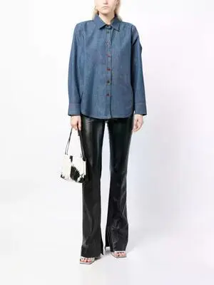 FORTE_FORTE Spread Collar Chambray Shirt