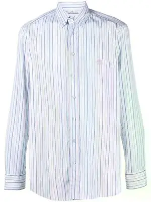 Etro Logo-embroidered Striped Cotton Shirt