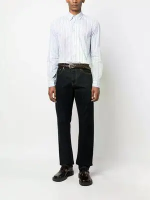 Etro Logo-embroidered Striped Cotton Shirt