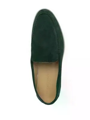 SCAROSSO Suede And Leather Slip-on Loafers - Green
