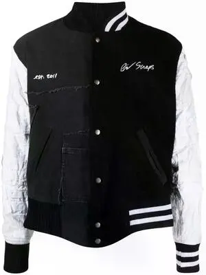 GREG LAUREN Panelled Wool-cotton Bomber Jacket