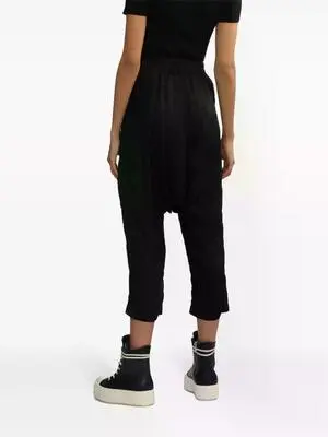 Rick Owens Pressed-crease Drawstring Cropped Trousers