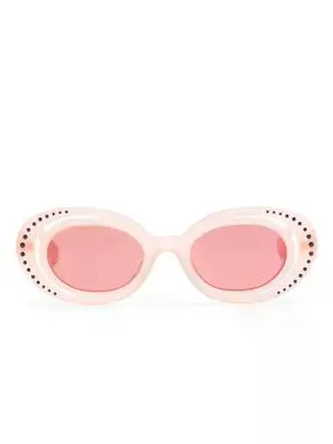 Marni Crystal-embellished Round-frame Sunglasses - Pink