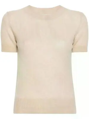 Ermanno Scervino Crew-neck Cashmere Top - Neutrals