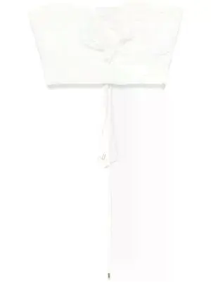 NISSA Floral-appliqué Top - White
