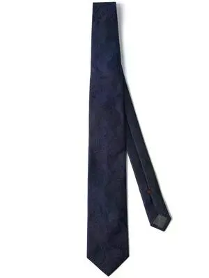 Brunello Cucinelli Jacquard Silk Tie - Blue