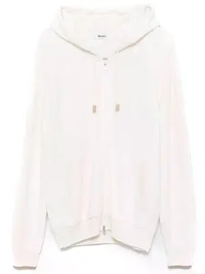 ERALDO Ribbed-knit Hoodie - Neutrals