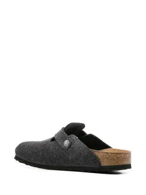 BIRKENSTOCK Boston Buckled Wool Slippers - Grey