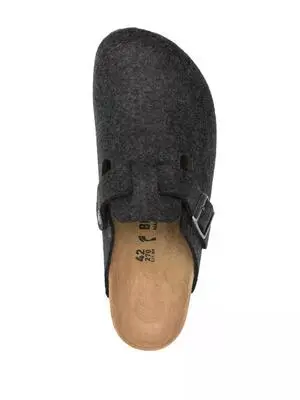 BIRKENSTOCK Boston Buckled Wool Slippers - Grey