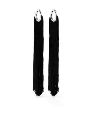 JIL SANDER Fringed Hoop Earrings - Silver