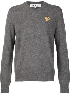 Play Comme Des Garcon Embroidered Heart Jumper