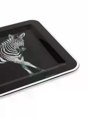 Dolce & Gabbana Medium Zebra-print Wood Tray