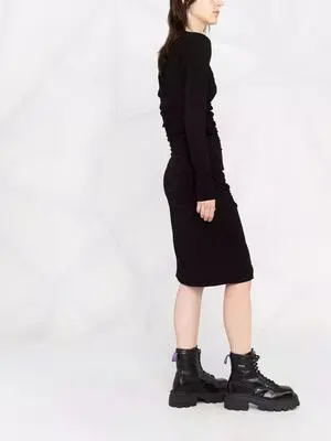 Dsquared2 Asymmetric-neck Ruched Dress