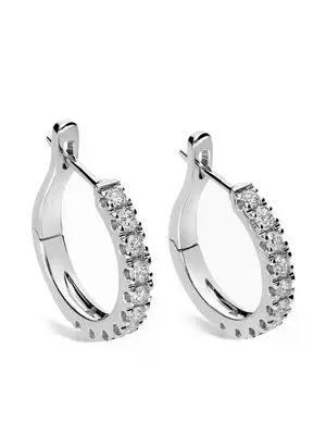 LEO PIZZO 18kt White Gold Diamond Hoop Earrings - Silver