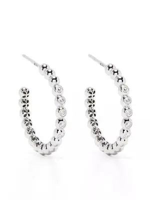 PRAGNELL 18kt White Gold Bohemia Diamond Hoop Earrings - Silver