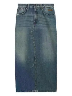 MSGM Denim Midi Skirt