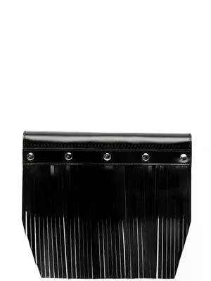 Comme Des Garçons Stud-embellished Fringed Leather Wallet - Black