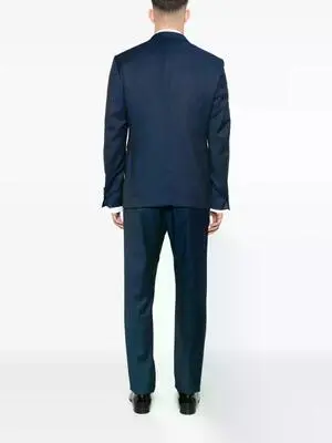 Tagliatore Brooch-detail Suit - Blue
