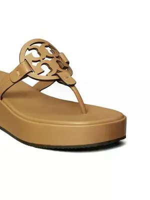 Tory Burch Miller Wedge Thong Sandals - Neutrals