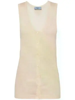 Prada Buttoned Cashmere Tank Top