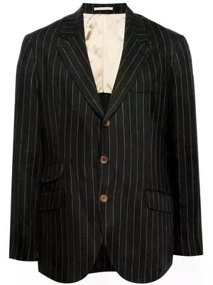 Brunello Cucinelli Pinstripe Virgin Wool Blazer - Grey