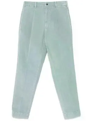 DELL'OGLIO Corduroy Tapered Trousers - Blue