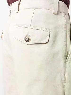 Brunello Cucinelli Mid-rise Tapered Cotton Trousers