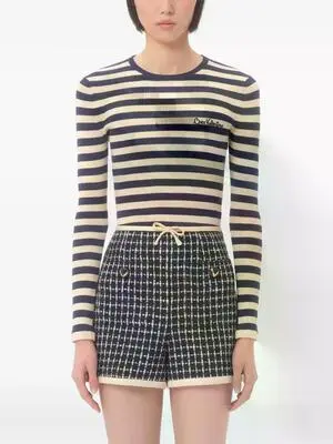 Valentino Garavani Striped Crewneck Sweater With Embroidered Detail