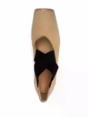 UMA WANG Square-toe Ballerina Shoes - Neutrals