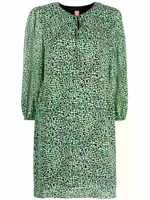 BOSS Graphic-print Long-sleeve Dress