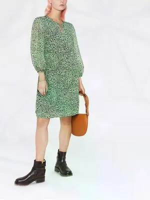 BOSS Graphic-print Long-sleeve Dress