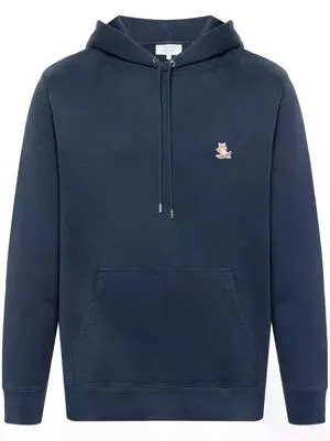 Maison Kitsuné Fox Head Cotton Hoodie - Blue