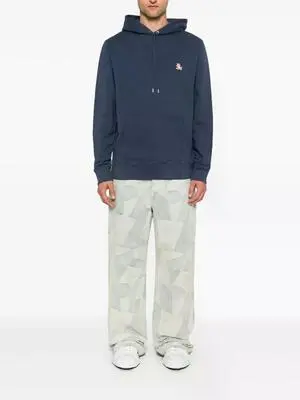 Maison Kitsuné Fox Head Cotton Hoodie - Blue