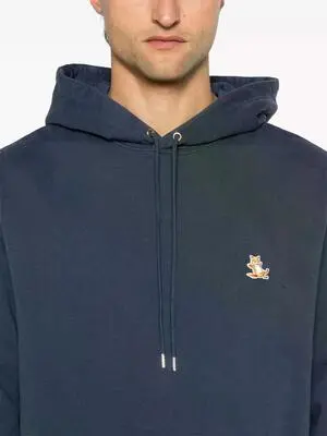 Maison Kitsuné Fox Head Cotton Hoodie - Blue