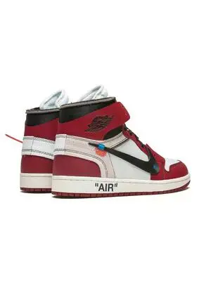 JORDAN X Off-white The : Air 1 Chicago High Top Sneakers - Red