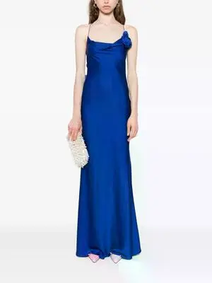 PARLOR Floral-appliqué Maxi Dress