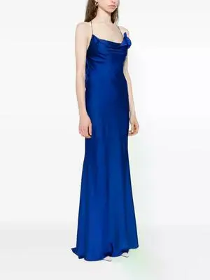 PARLOR Floral-appliqué Maxi Dress