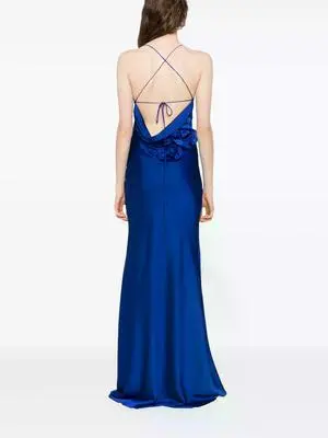 PARLOR Floral-appliqué Maxi Dress