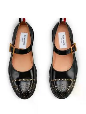 Thom Browne Soft Spazzolato Leather Stud Mary Janes